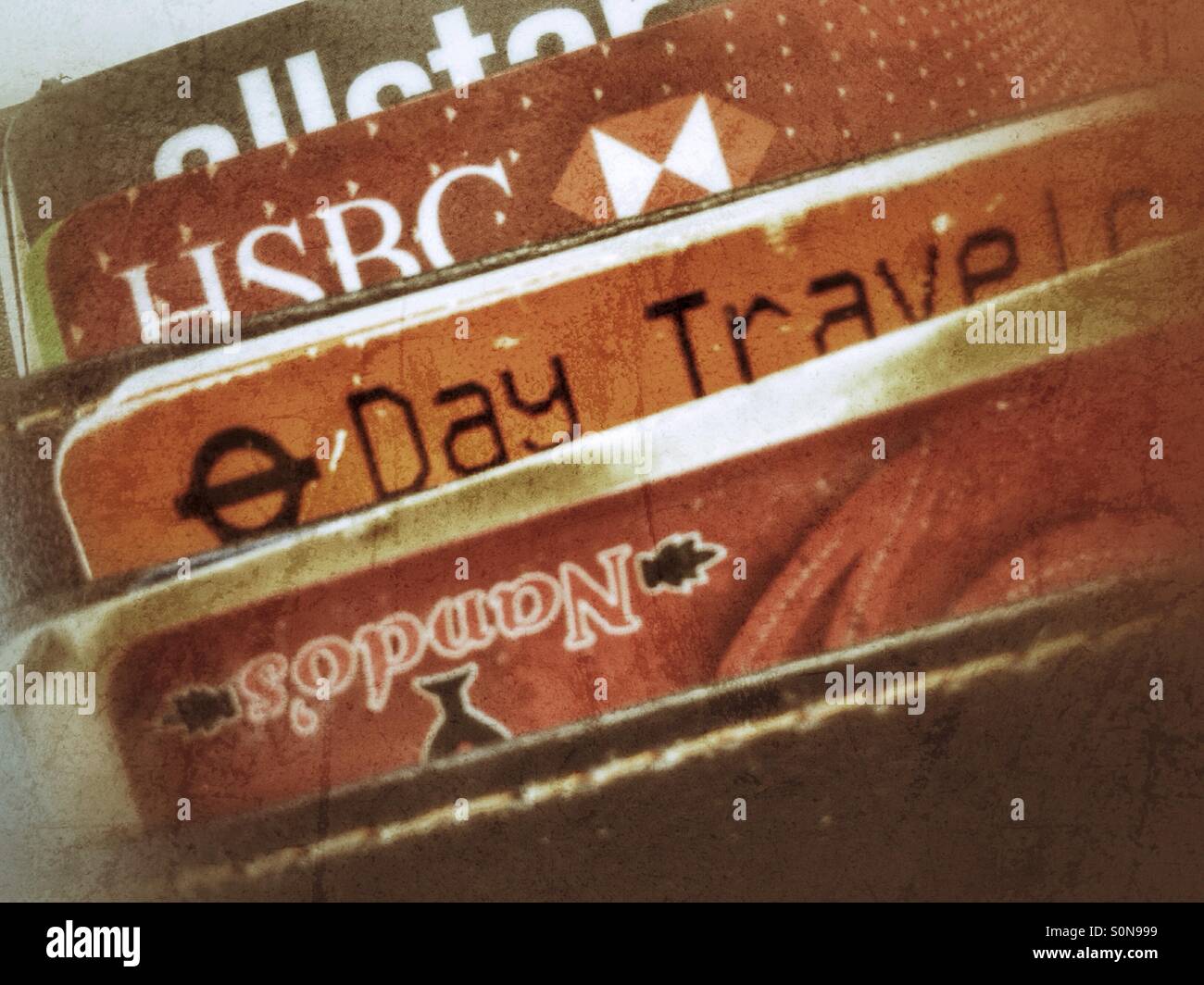 A wallet full of cards Stock Photo - Alamy