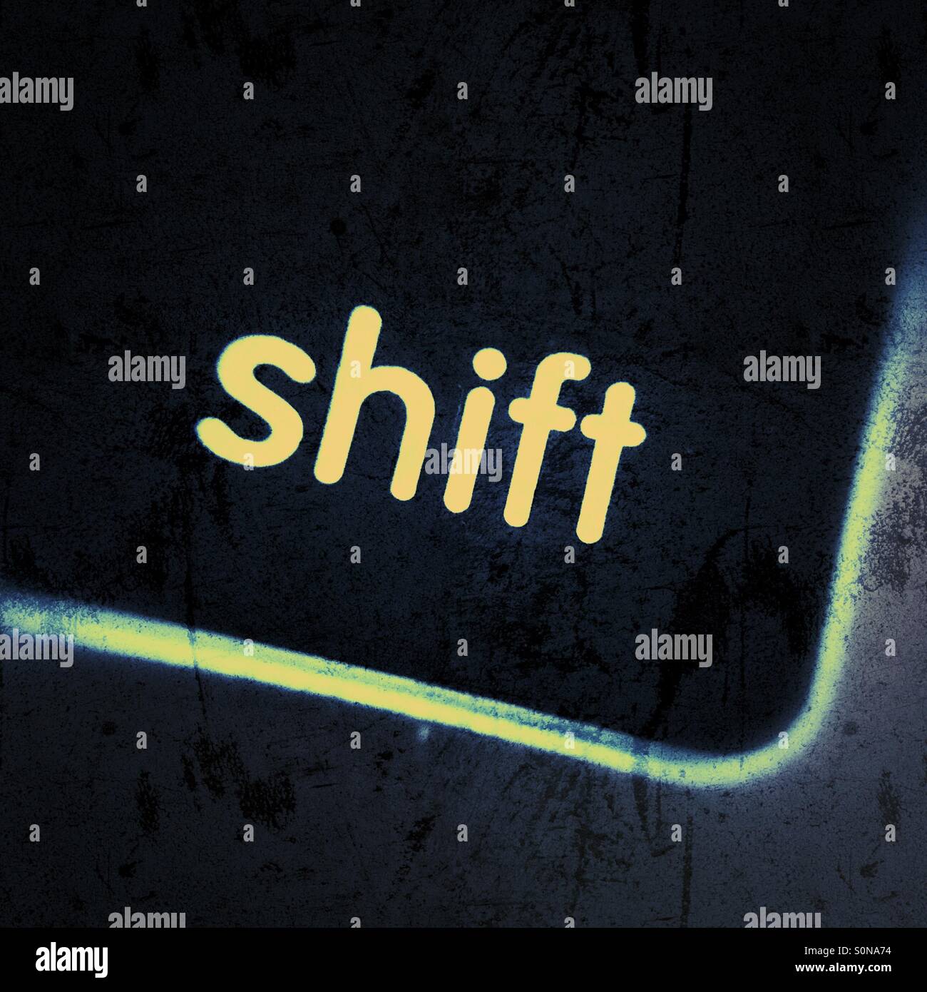 Backlit shift key on a computer keyboard Stock Photo - Alamy