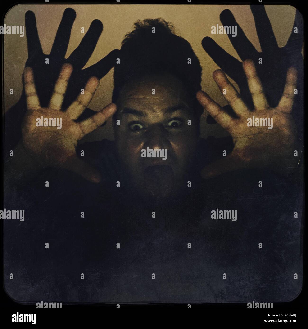 Horrified man portrait Stock Photo - Alamy