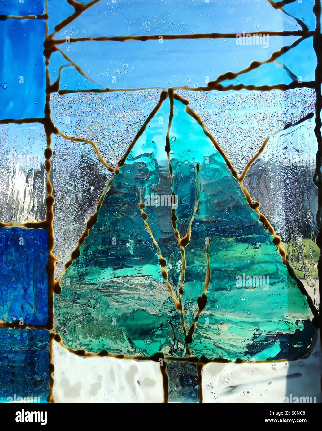 Child's stained "glass" art Stock Photo - Alamy