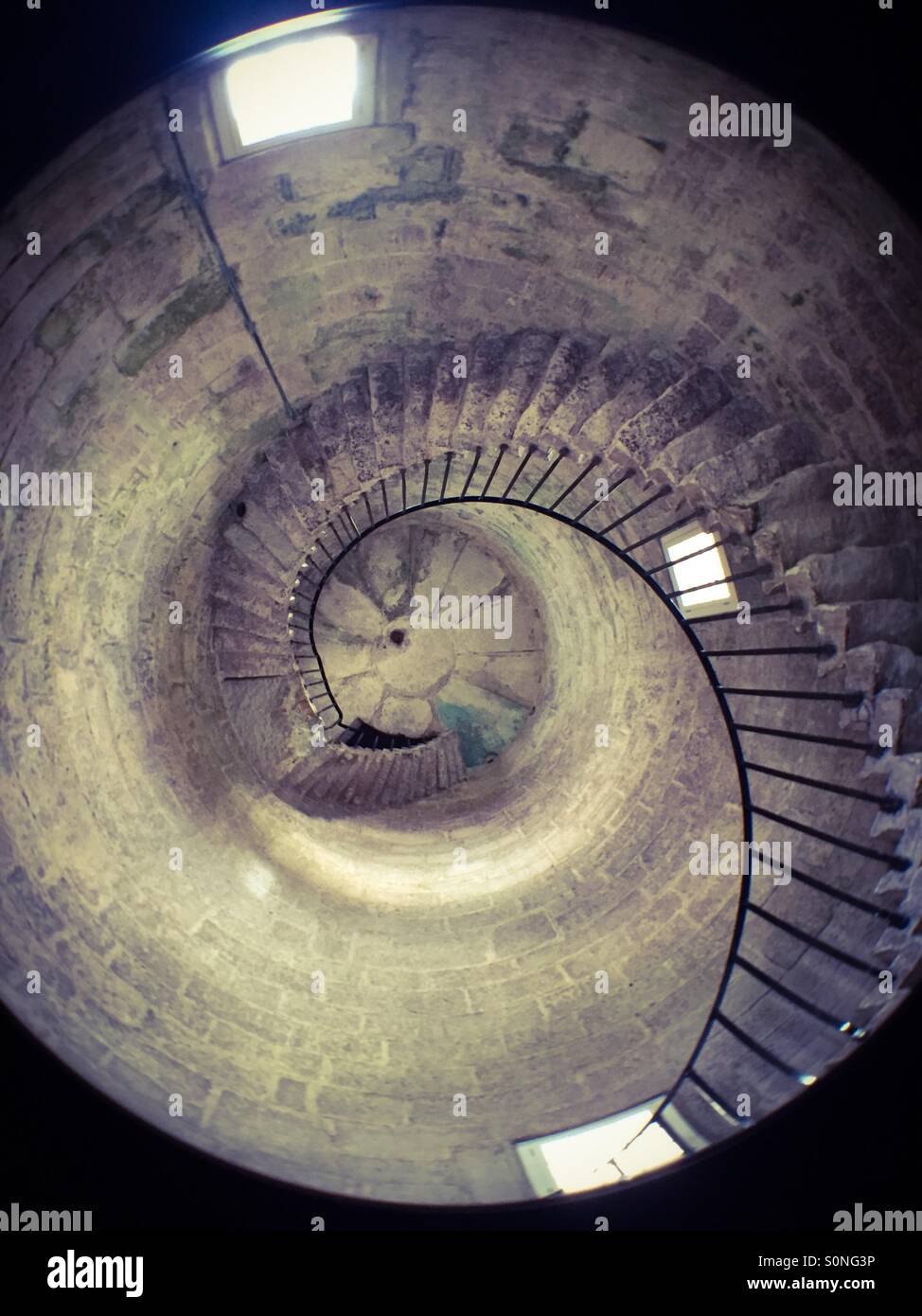 Spiral staircase in a lighthouse Stock Photo - Alamy