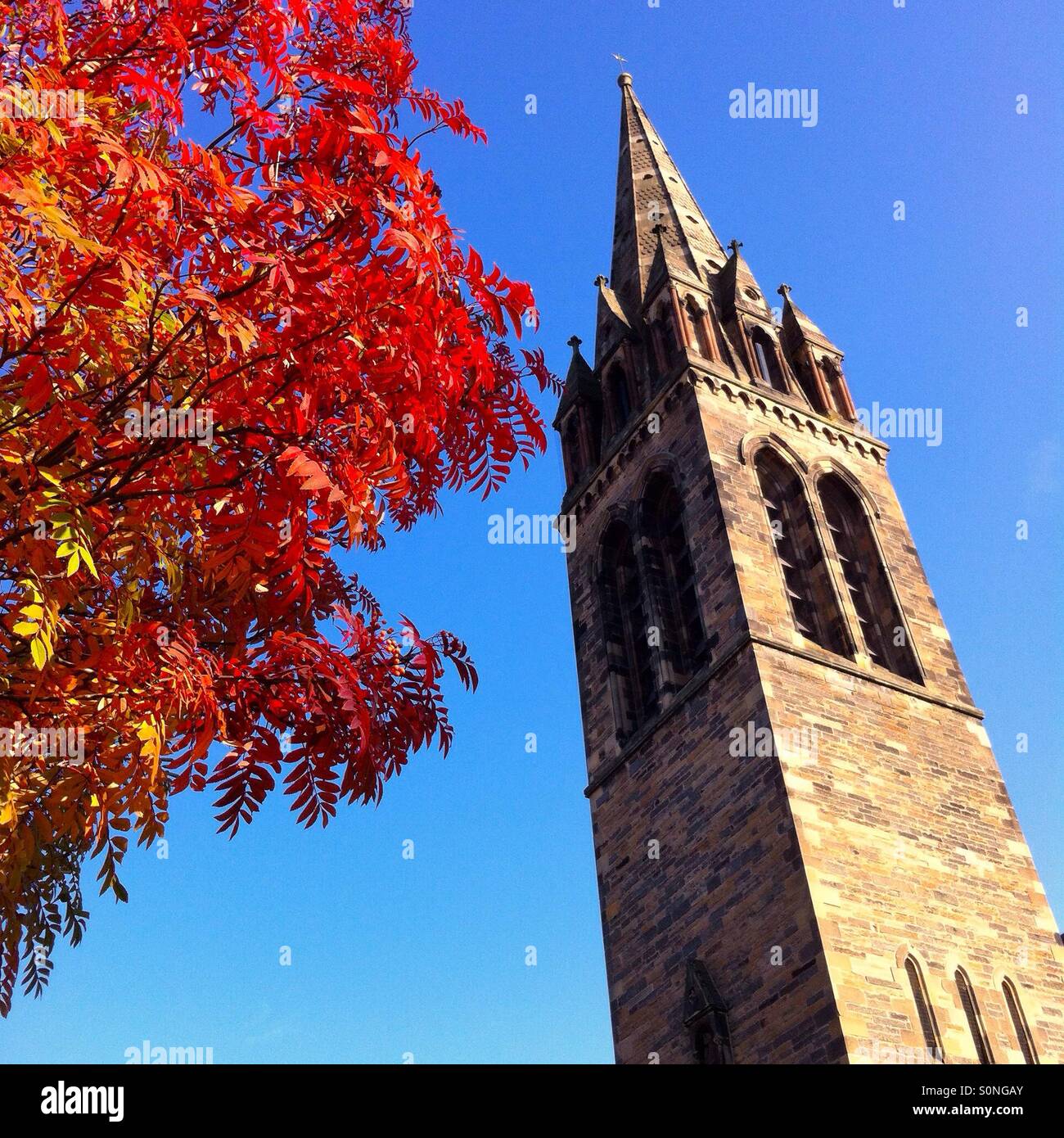 St Peter's church, Lutton Place, Edinburgh during the fall season Stock ...