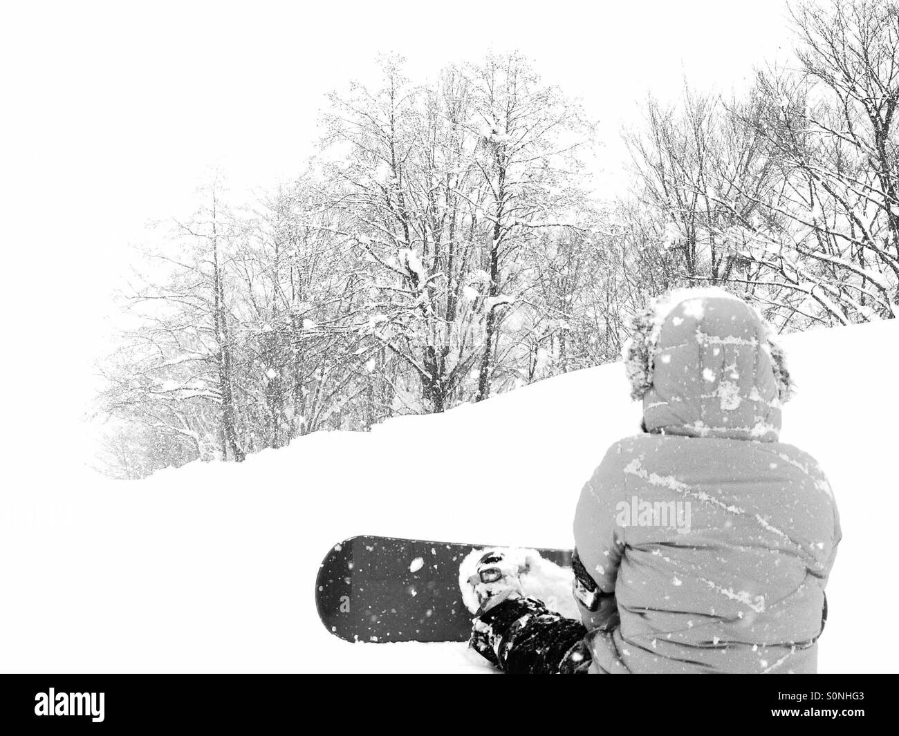 Snowboarding Black And White Snowboarding Black And White
