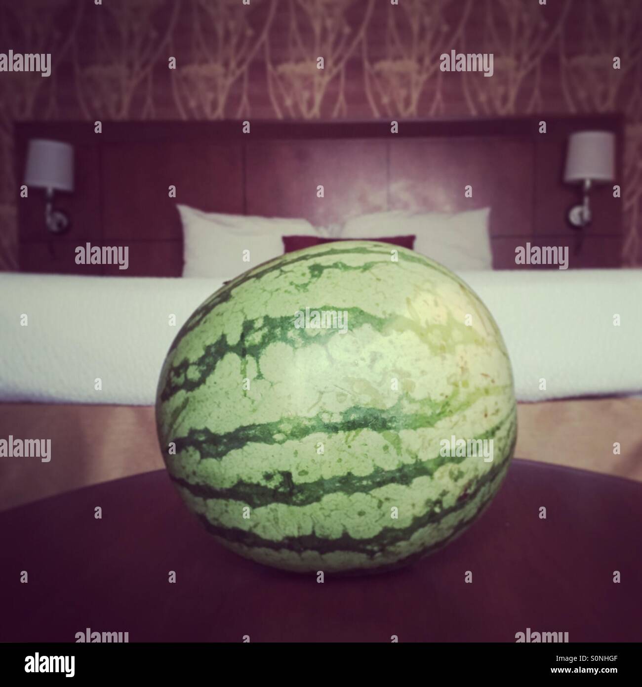 Watermelon in hotel room Stock Photo - Alamy
