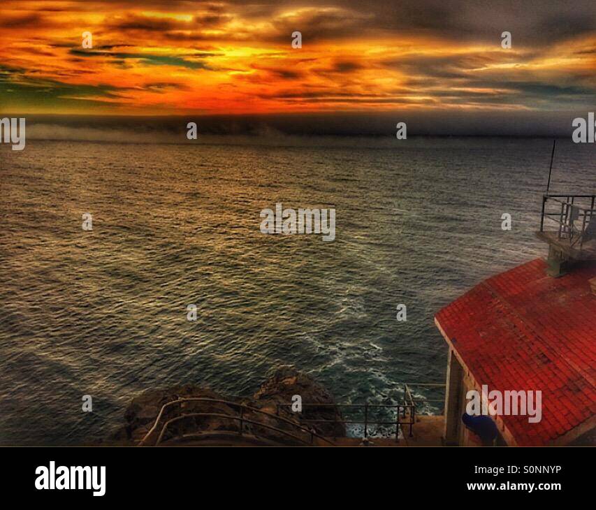 Sunset over Pt. Reyes Lighthouse, CA Stock Photo - Alamy