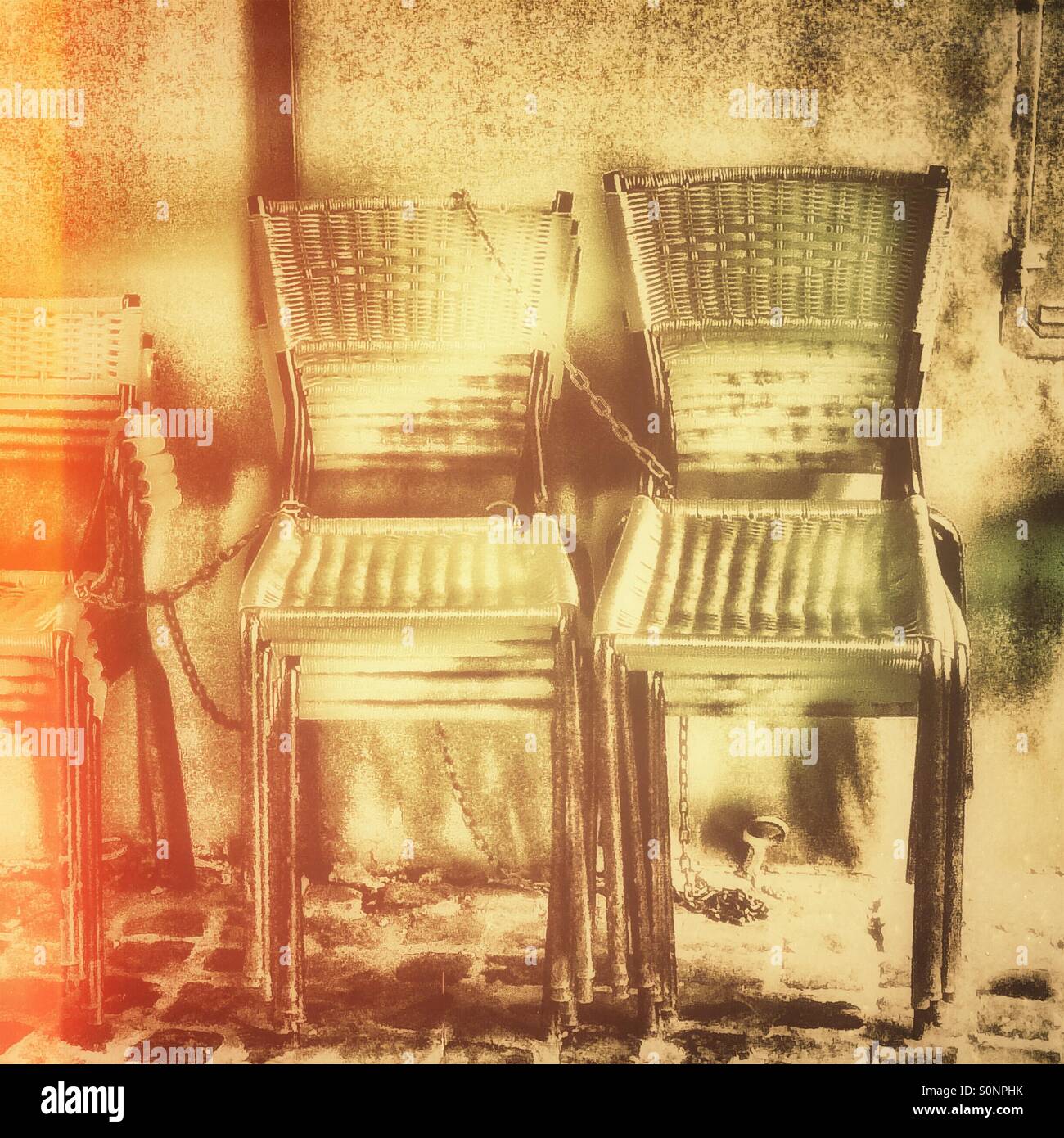 Chained chairs hi-res stock photography and images - Alamy