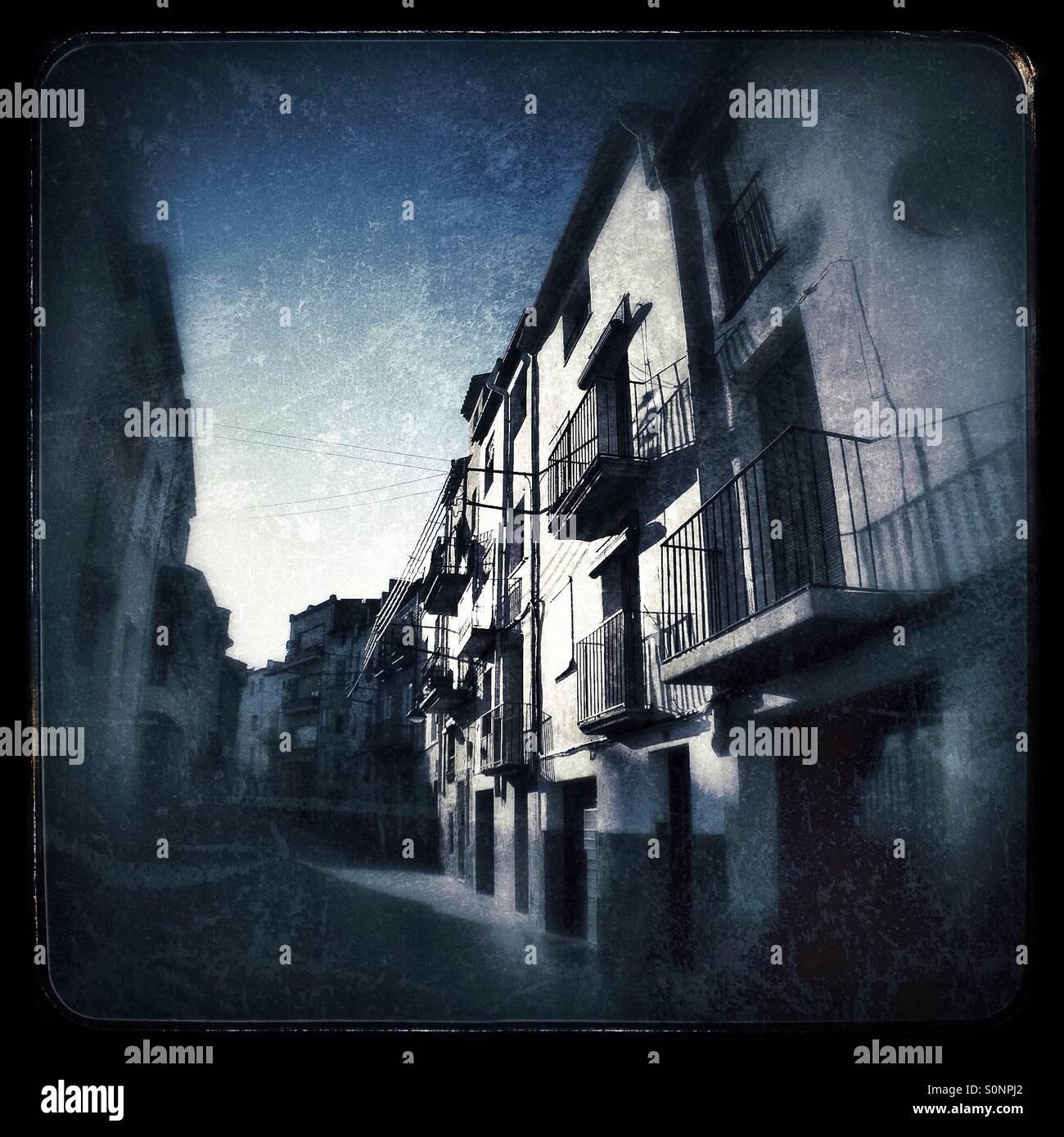 A traditional Spanish street, Mora d'Ebre, Spain Stock Photo - Alamy