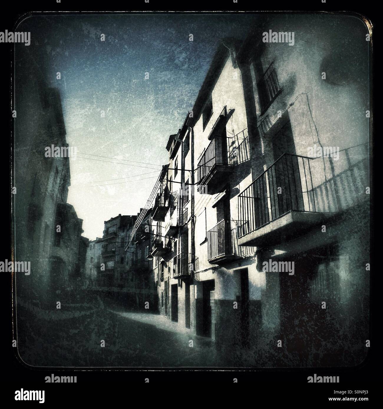 A traditional Spanish street, Mora d'Ebre, Spain Stock Photo - Alamy