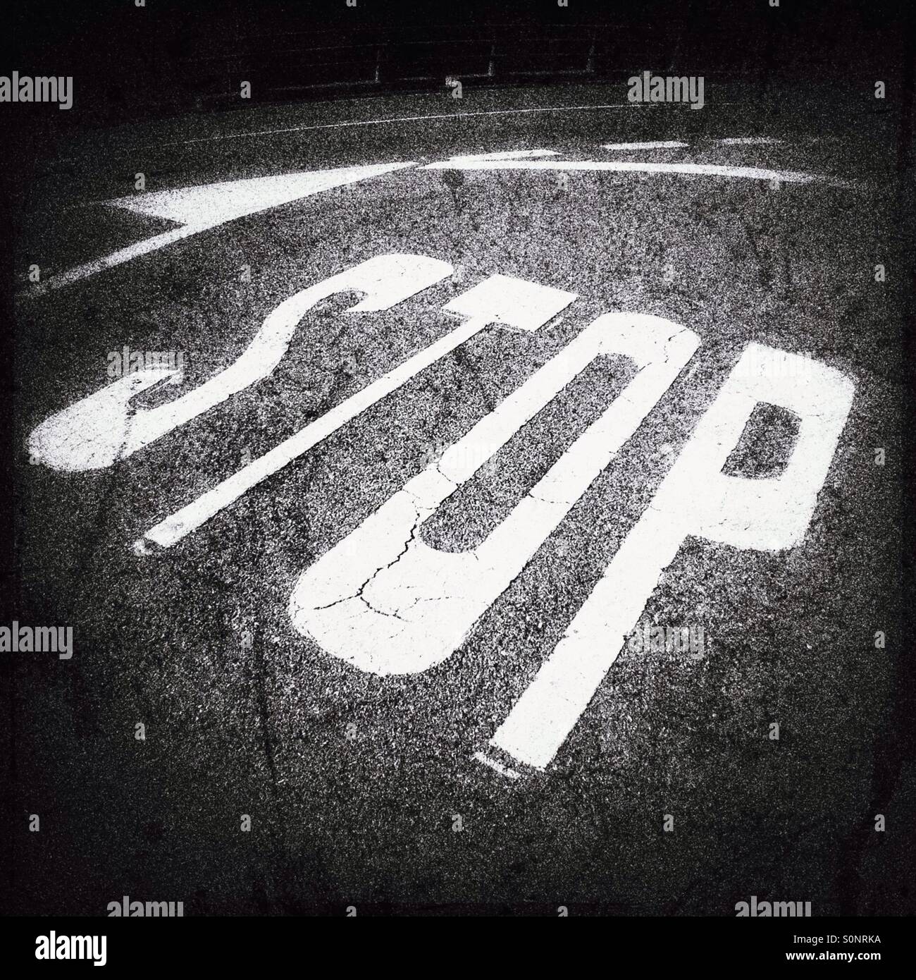 STOP sign on the road, Catalonia, Spain Stock Photo - Alamy