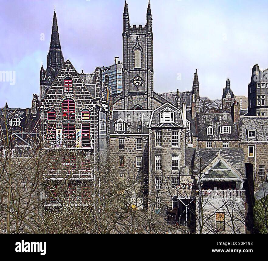 Aberdeen towers and spires, Scotland Stock Photo - Alamy