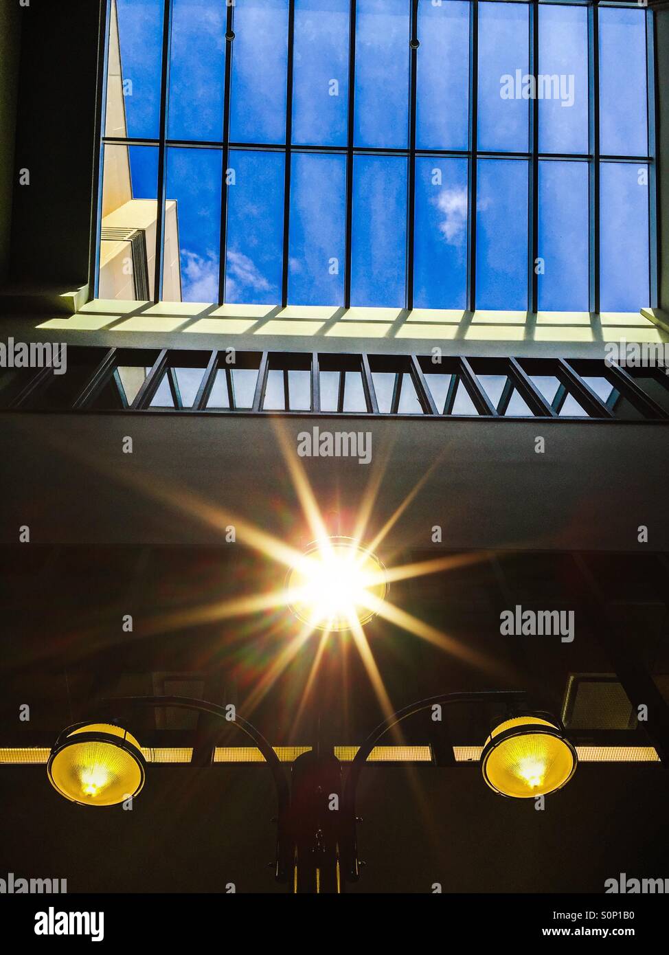 Three lights and a window Stock Photo - Alamy