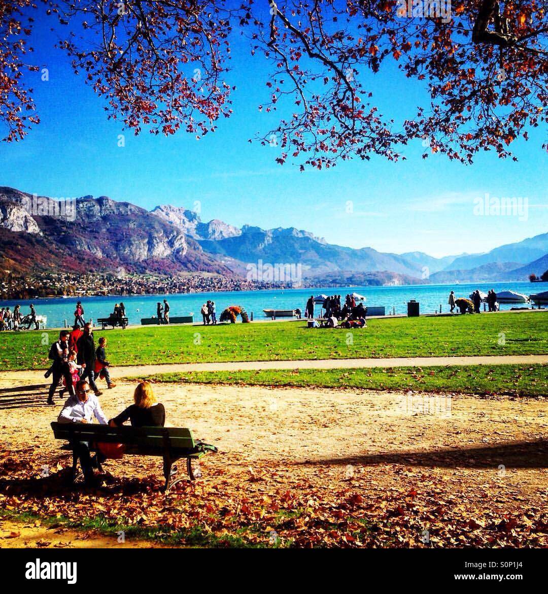 Lake Annecy in Autumn Stock Photo - Alamy