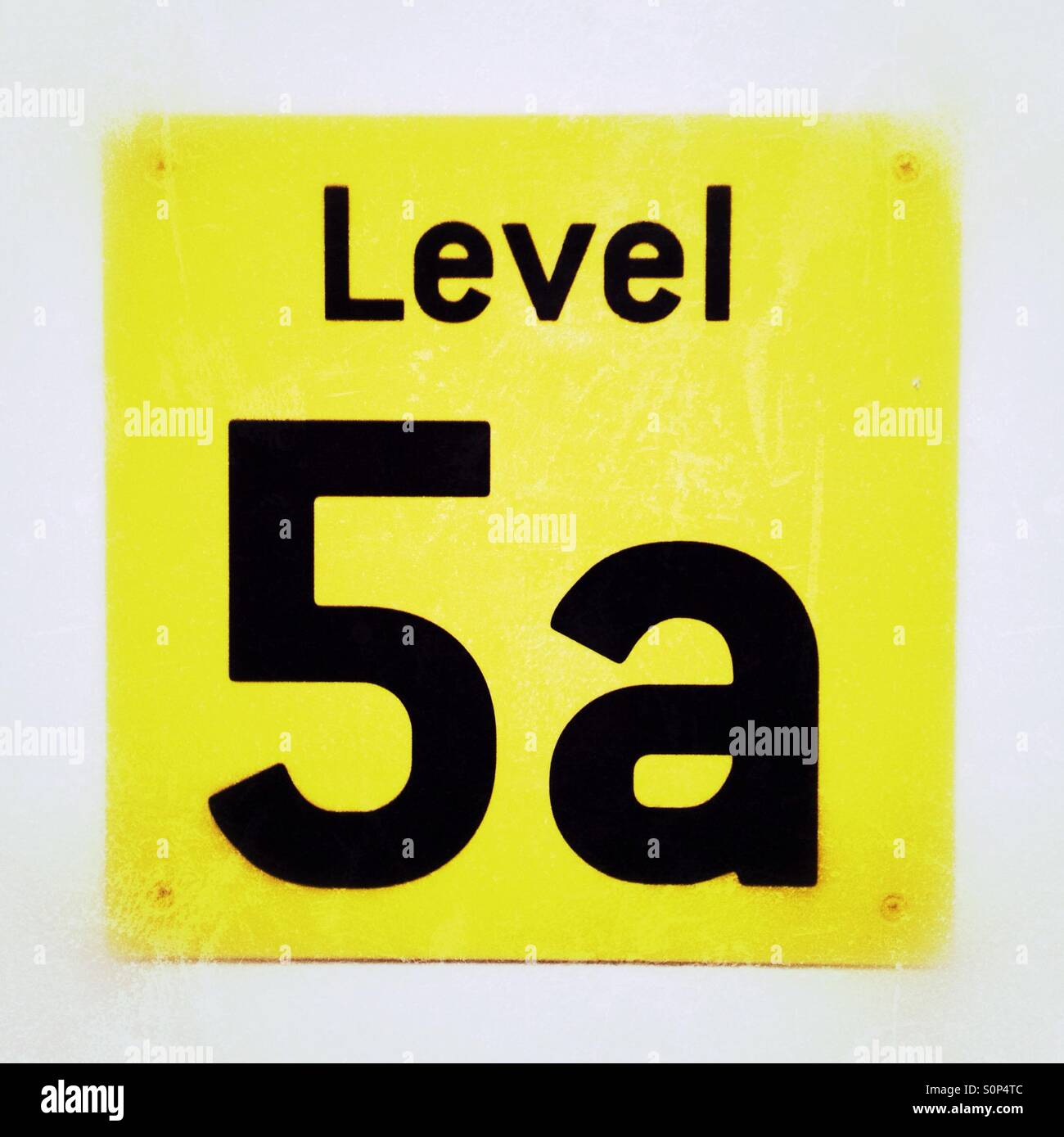 Yellow level 5a sign Stock Photo - Alamy