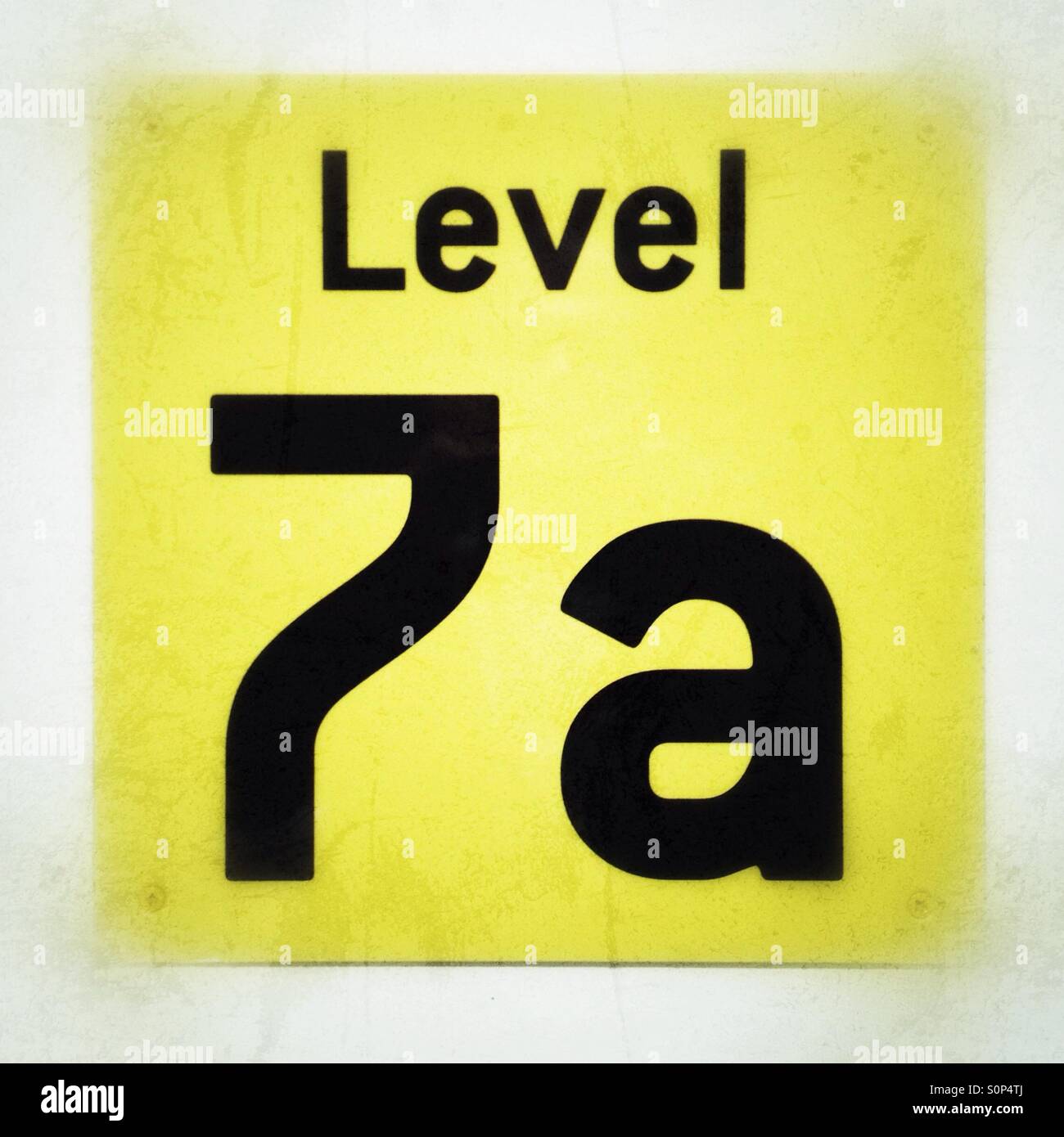 Yellow level 7a sign Stock Photo - Alamy