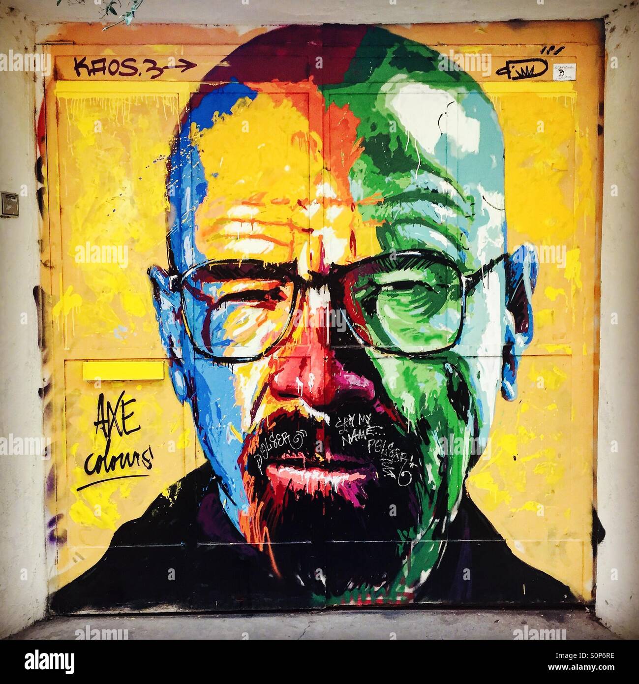 Graffiti of Breaking Bad character, Barcelona. Spain Stock Photo - Alamy