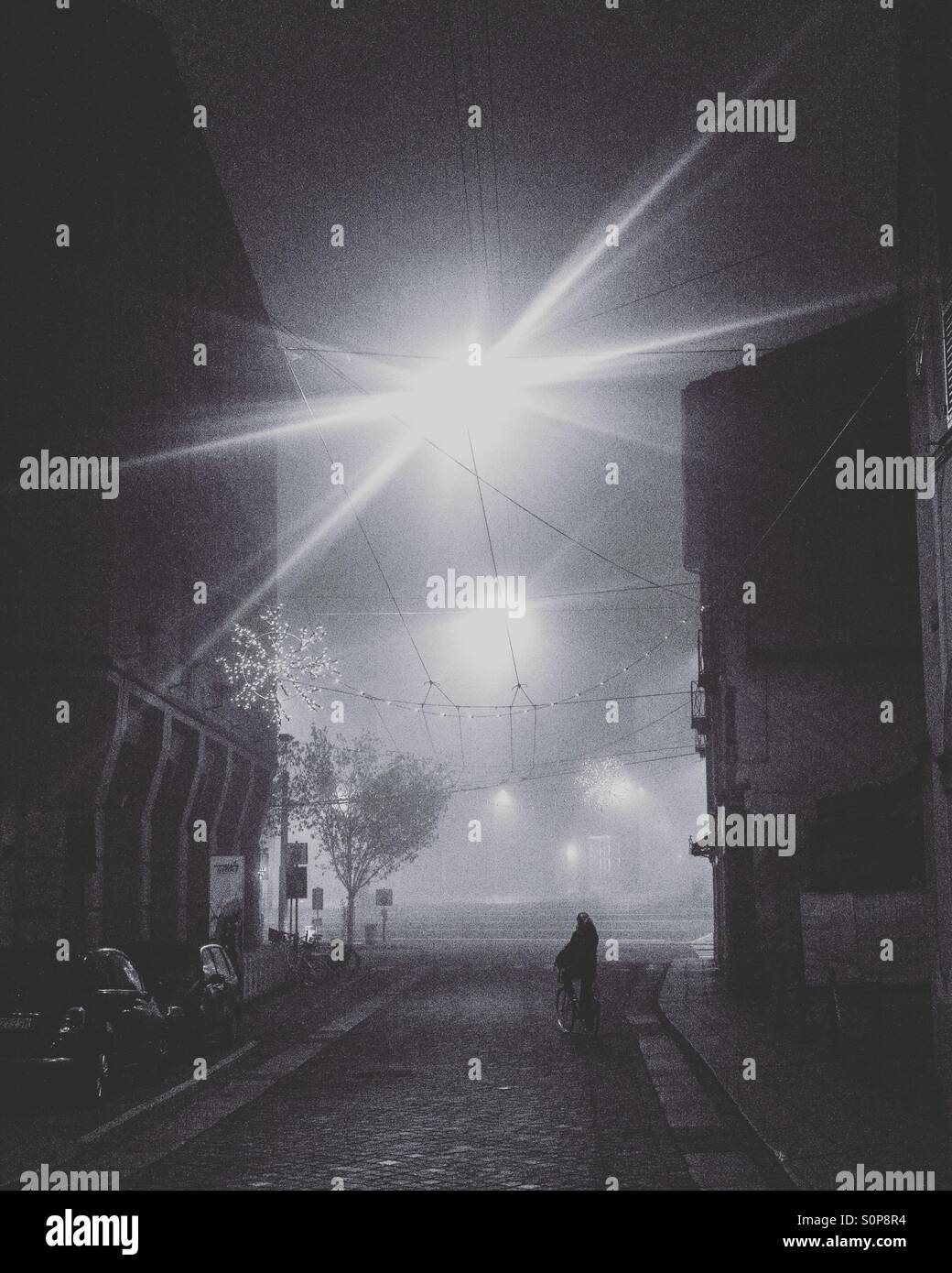 Biking at night Stock Photo - Alamy