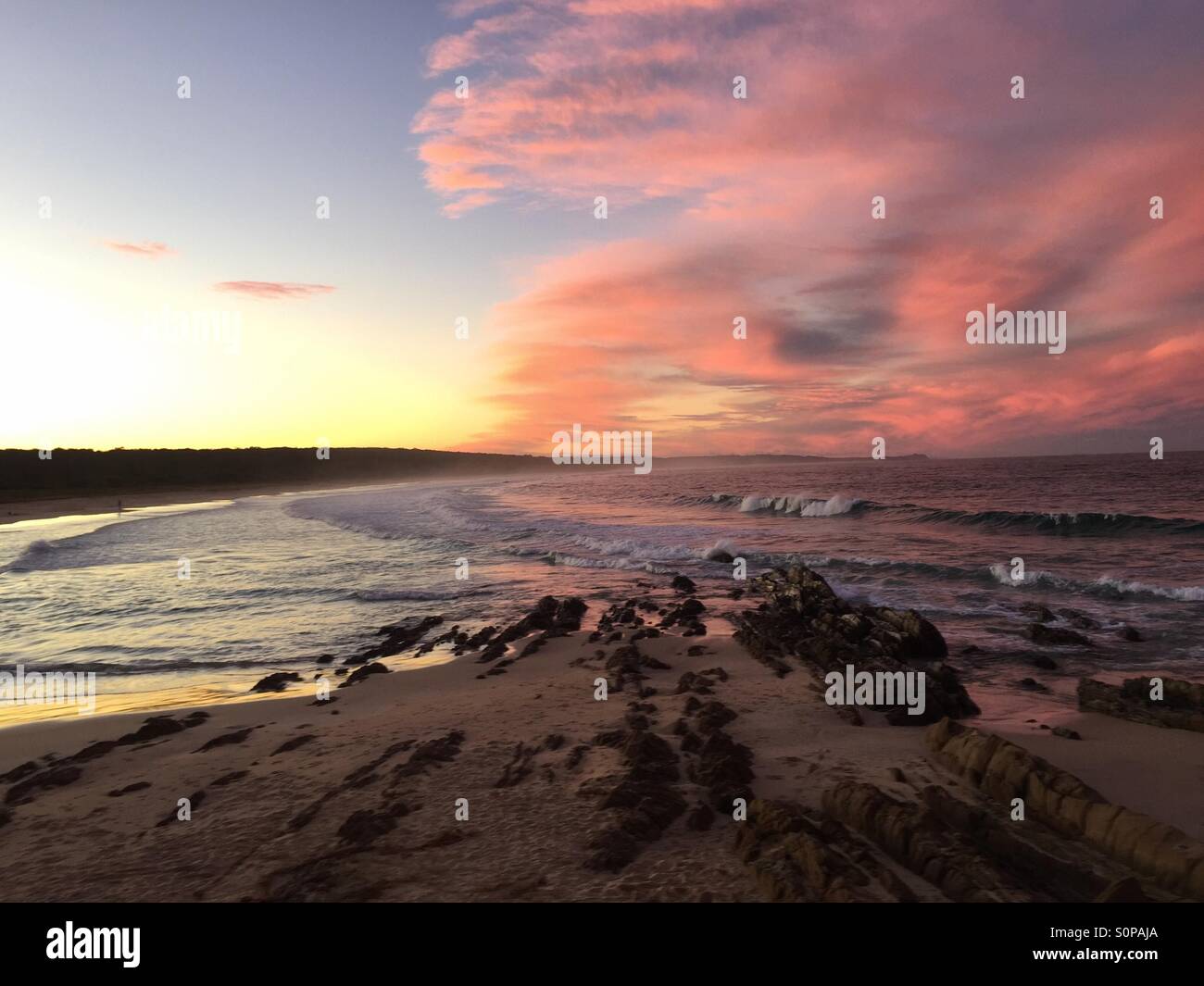 Sunset on NSW South Coast, Australia Stock Photo - Alamy