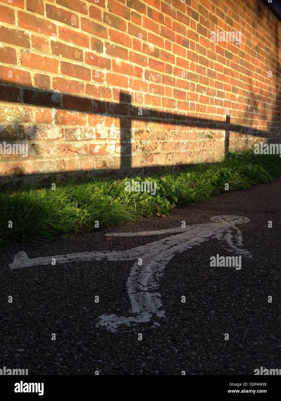 Walkway Man Sign Pavement Stock Photo - Alamy