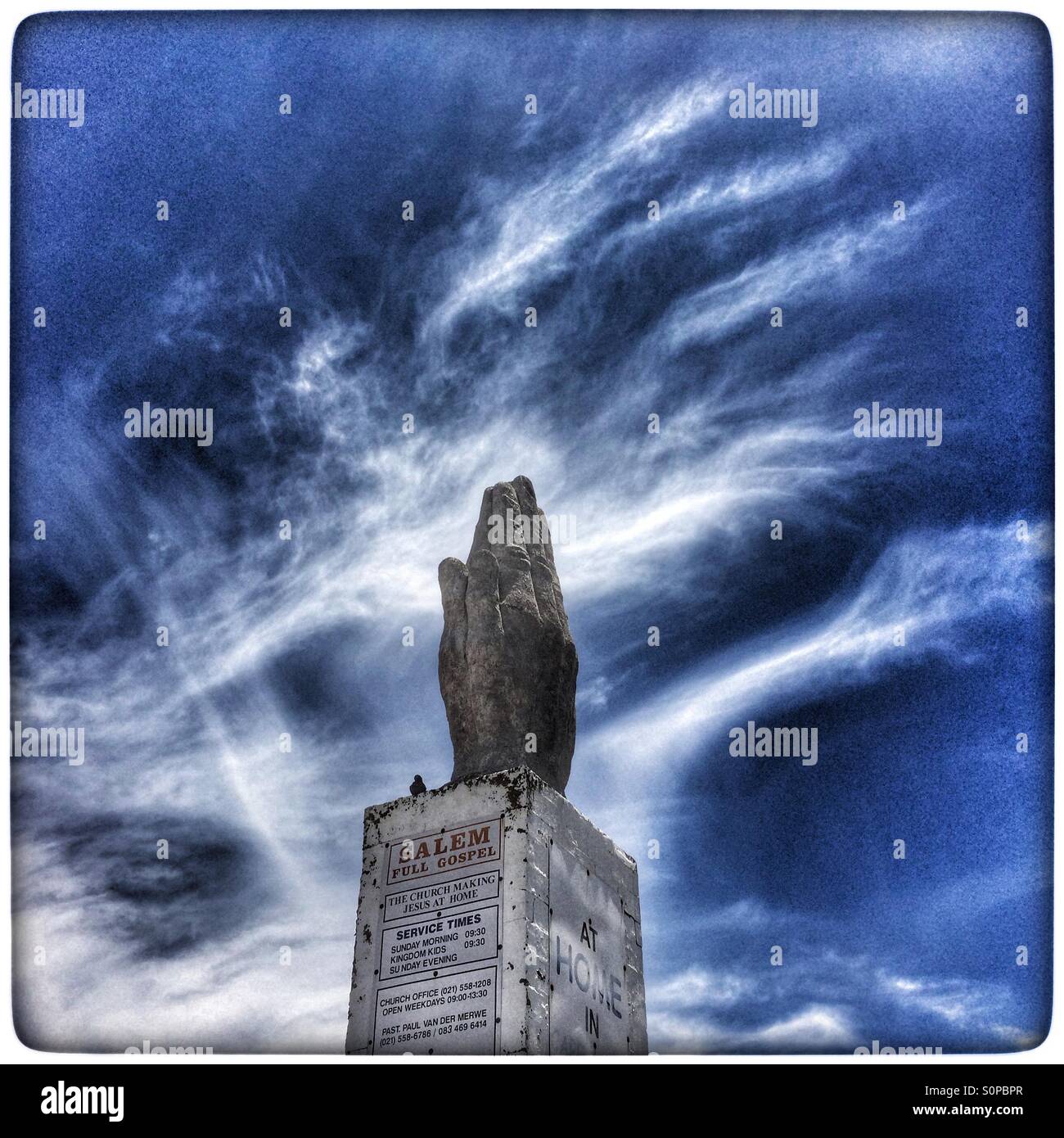 Praying hands statue outside Salem Full Gospel church , Cape Town ...