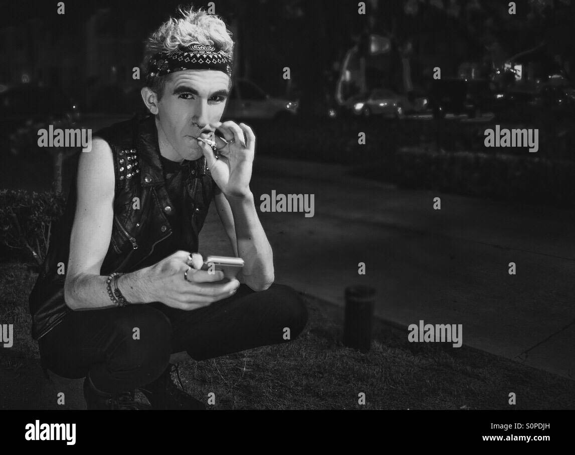 Blonde smoking Black and White Stock Photos & Images - Alamy