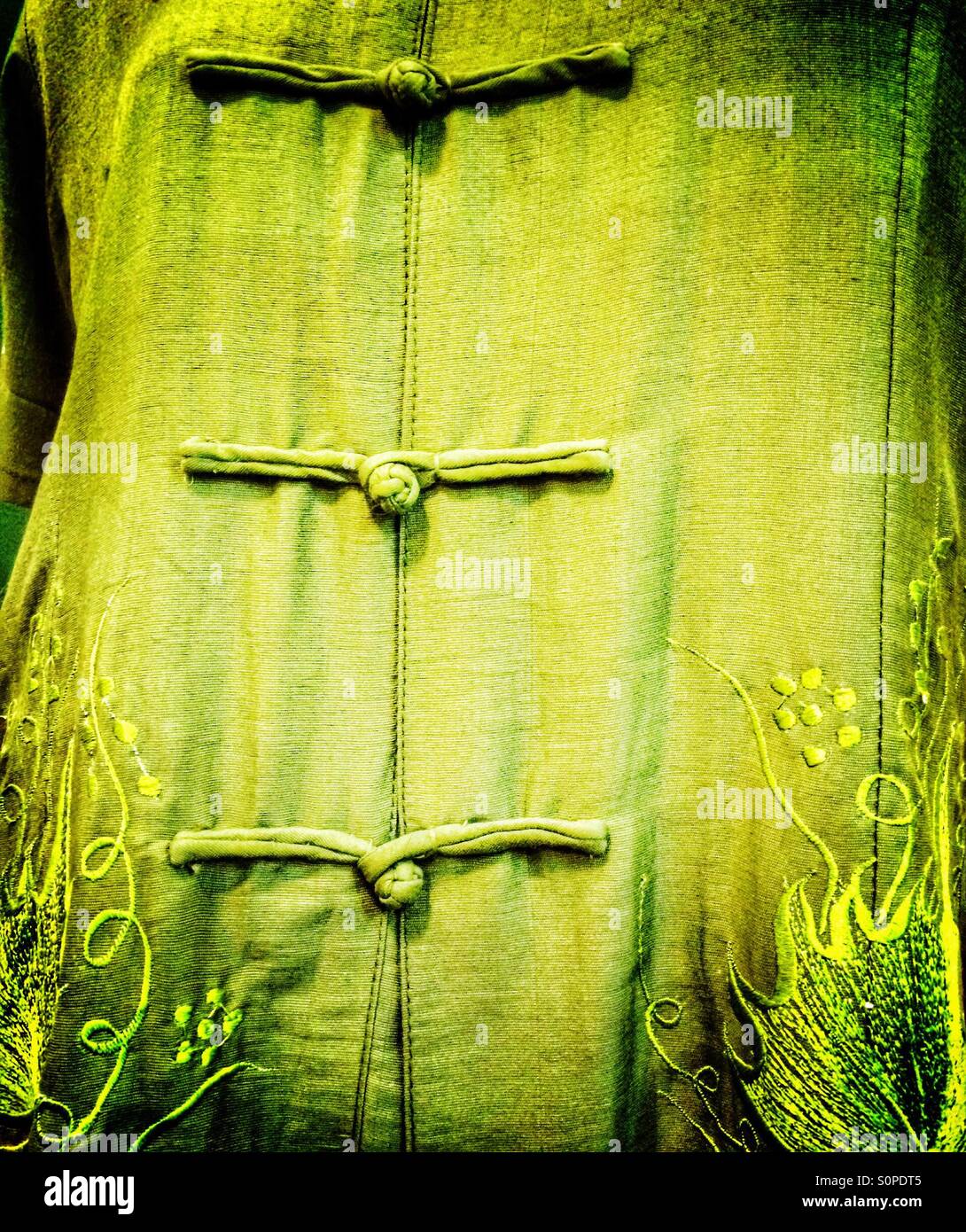 Chinese style shirt with fabric buttons Stock Photo - Alamy