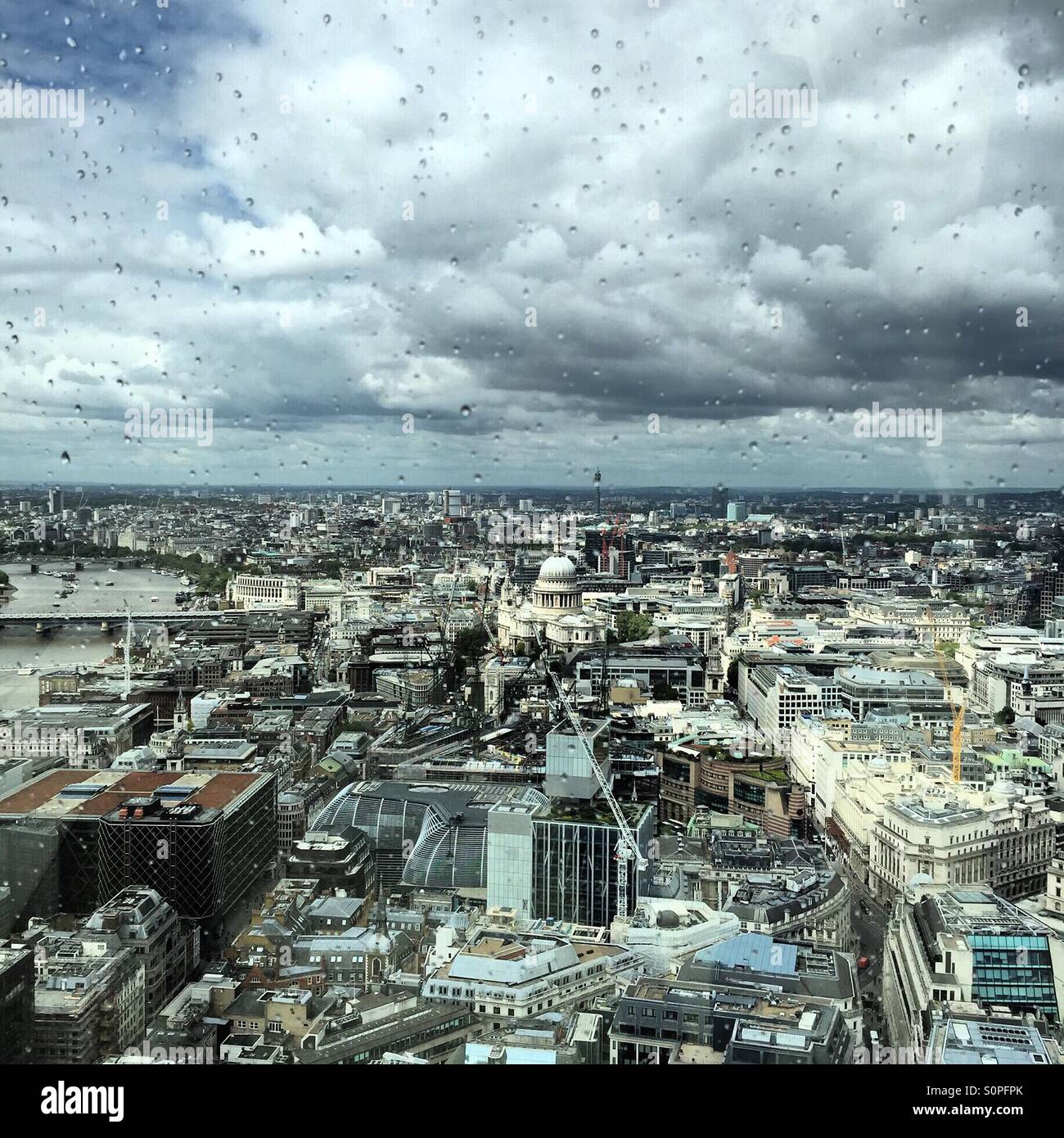 Rain over London Stock Photo - Alamy