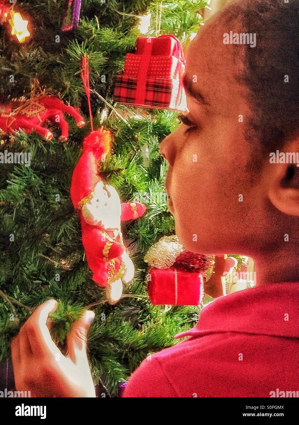 A child's Christmas tree Stock Photo - Alamy