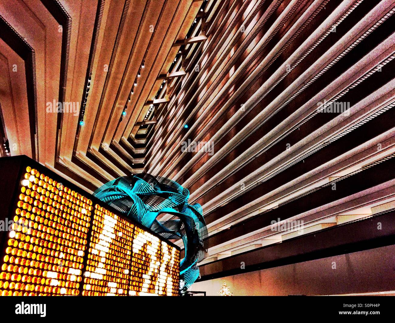 Hyatt Regency Hotel Interior holiday lighting and architecture Stock ...