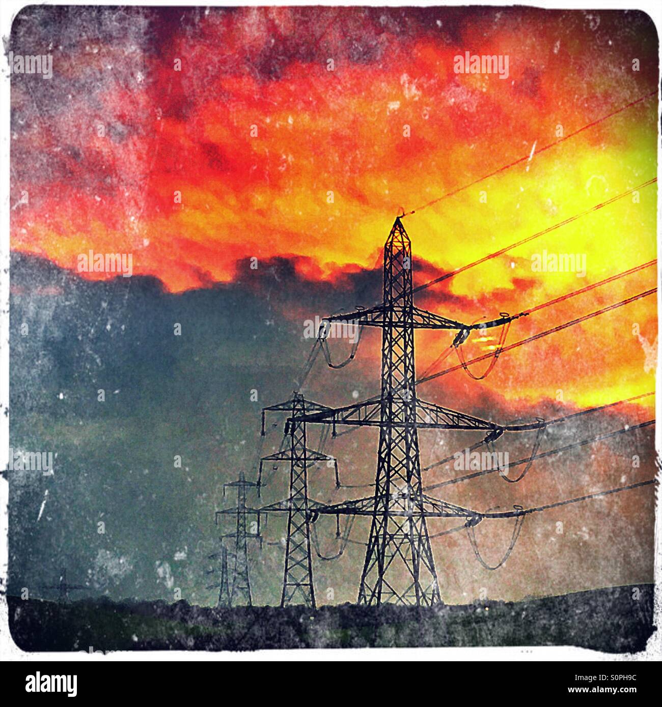 Power lines electricity national grid cables infrastructure ...