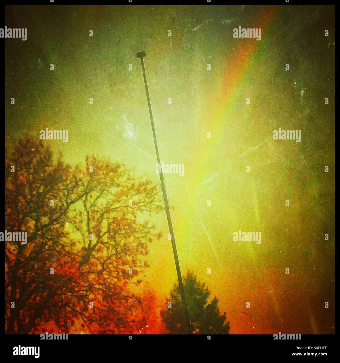 Aerial and rainbow Stock Photo - Alamy