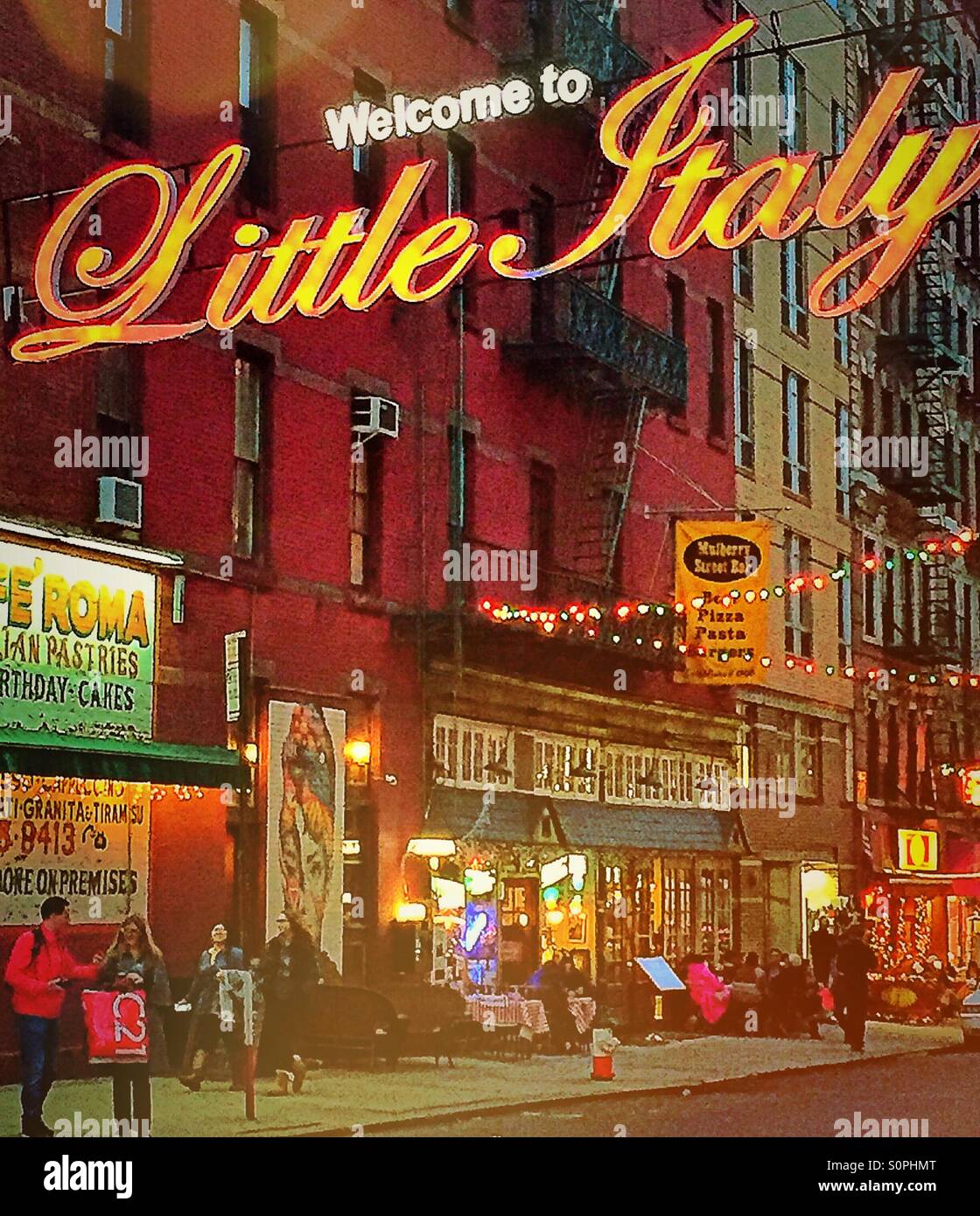 Welcome little italy sign in hi-res stock photography and images - Alamy