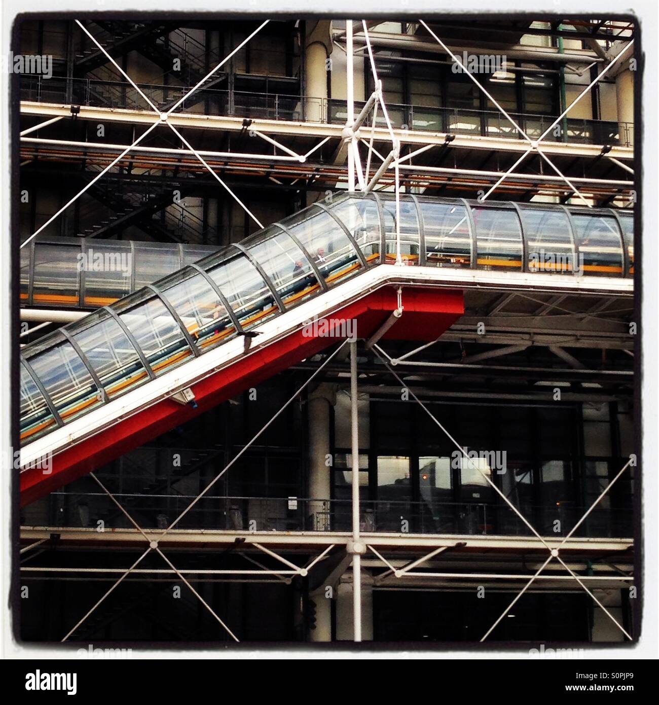 Outside escalator at the Pompidou in Paris Stock Photo - Alamy