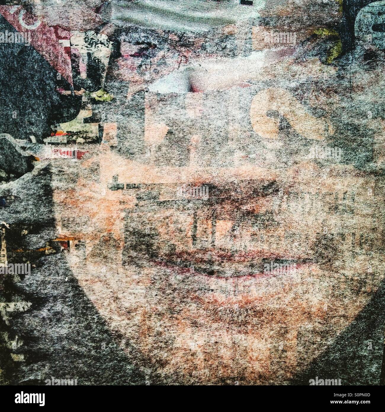 Human Face Made of Scrap Newspaper Pieces Stock Photo - Alamy