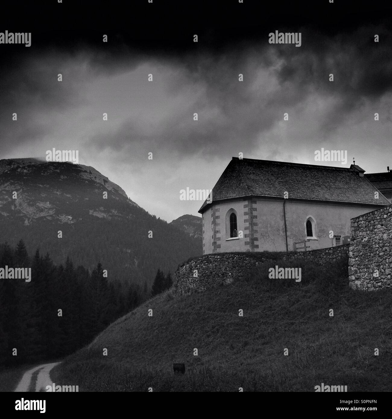 Medieval building in the Italian Dolomites Stock Photo - Alamy