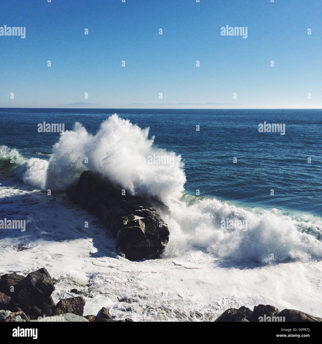 Waves in Santa Cruz Stock Photo - Alamy