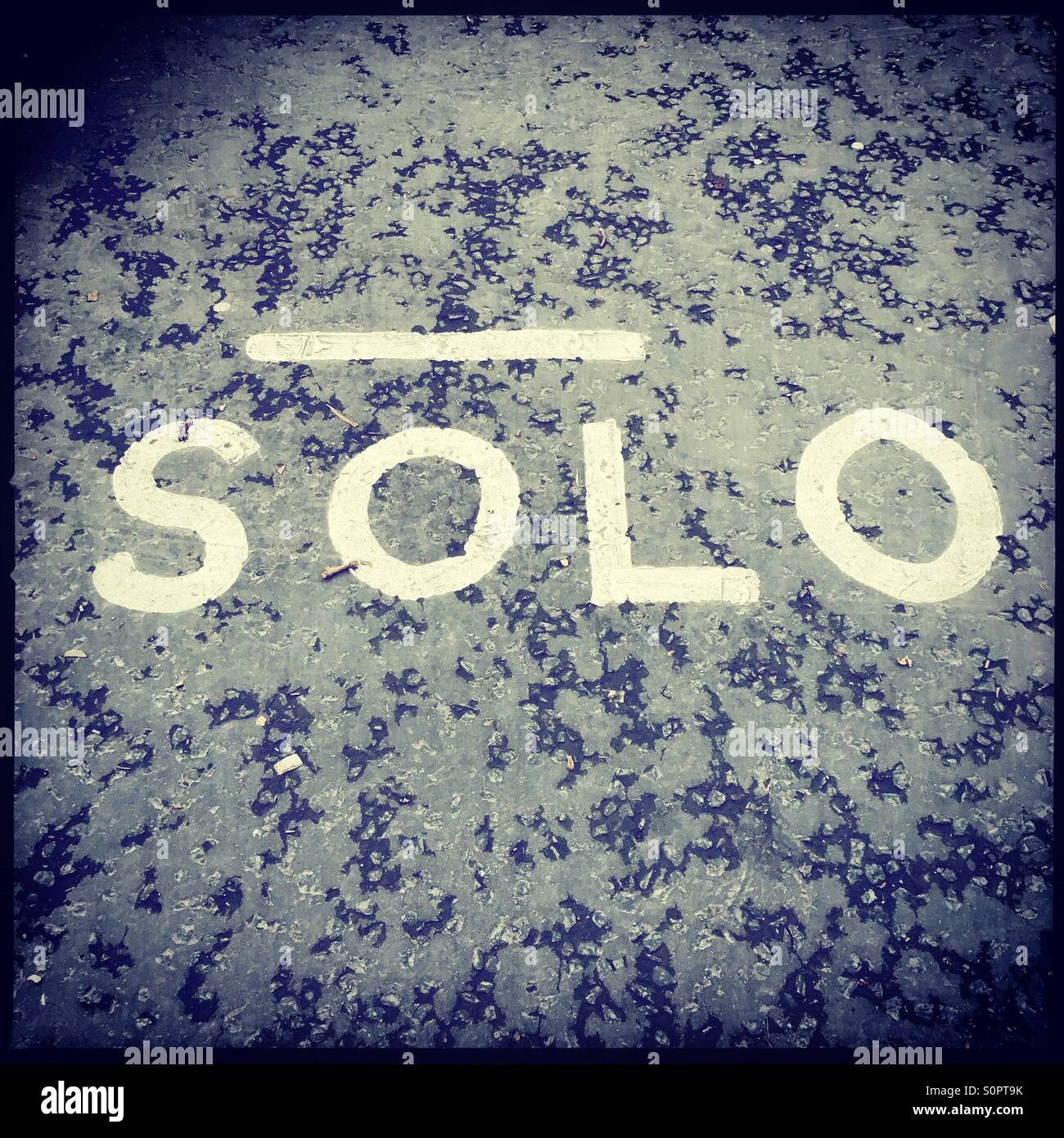 Painted road sign / Solo Stock Photo - Alamy