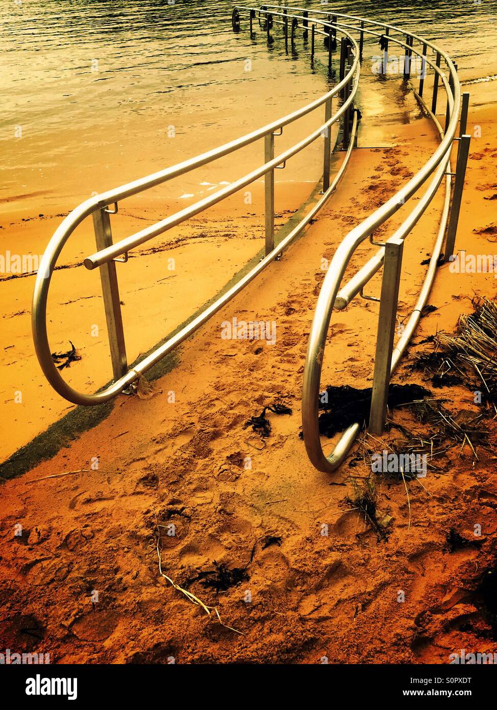 Beach railings ramp hi-res stock photography and images - Alamy
