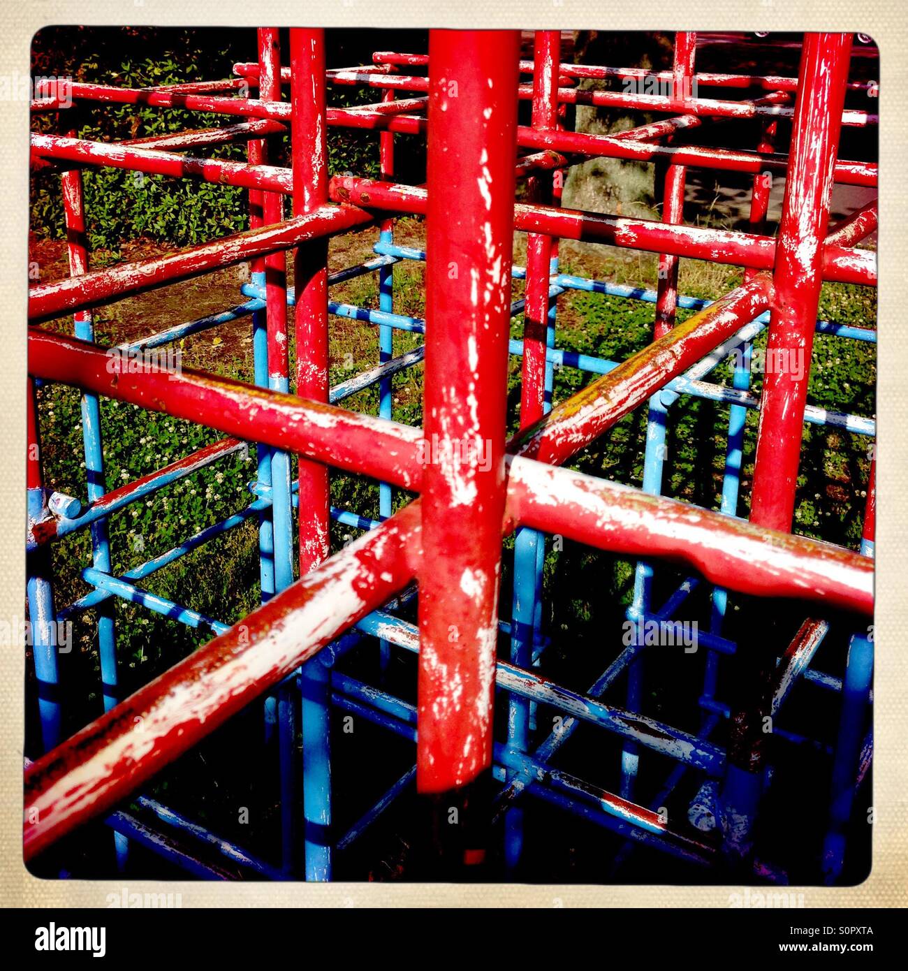 Old climbing frame / jungle gym Stock Photo - Alamy