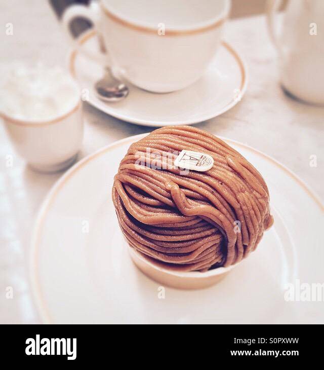 Le Mont Blanc, a chestnut whipped cream pastry Stock Photo - Alamy