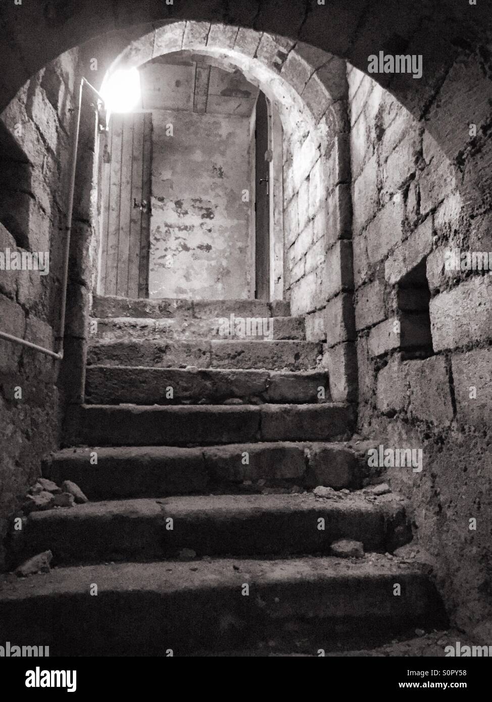 Old vaulted cellar staircase Stock Photo - Alamy