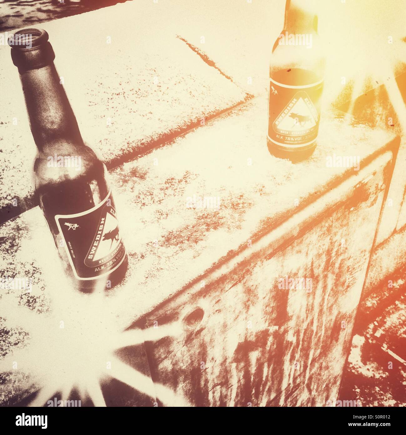 Retro Frozen beer glow Stock Photo - Alamy