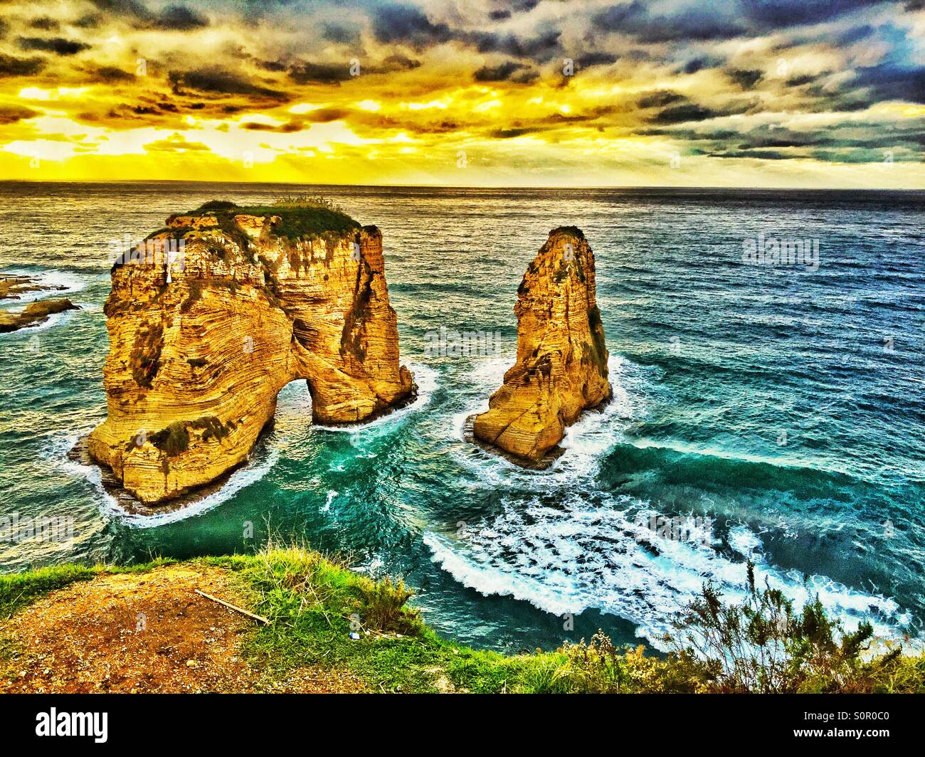 Rock of raouche hi-res stock photography and images - Alamy