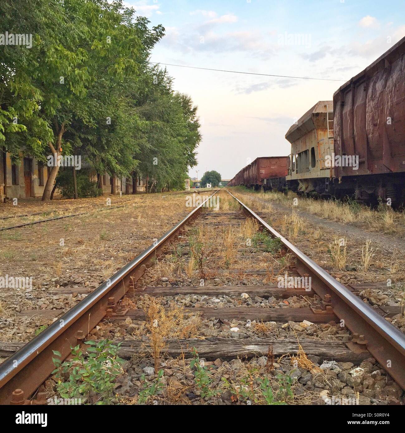 Rails for the train hi-res stock photography and images - Alamy