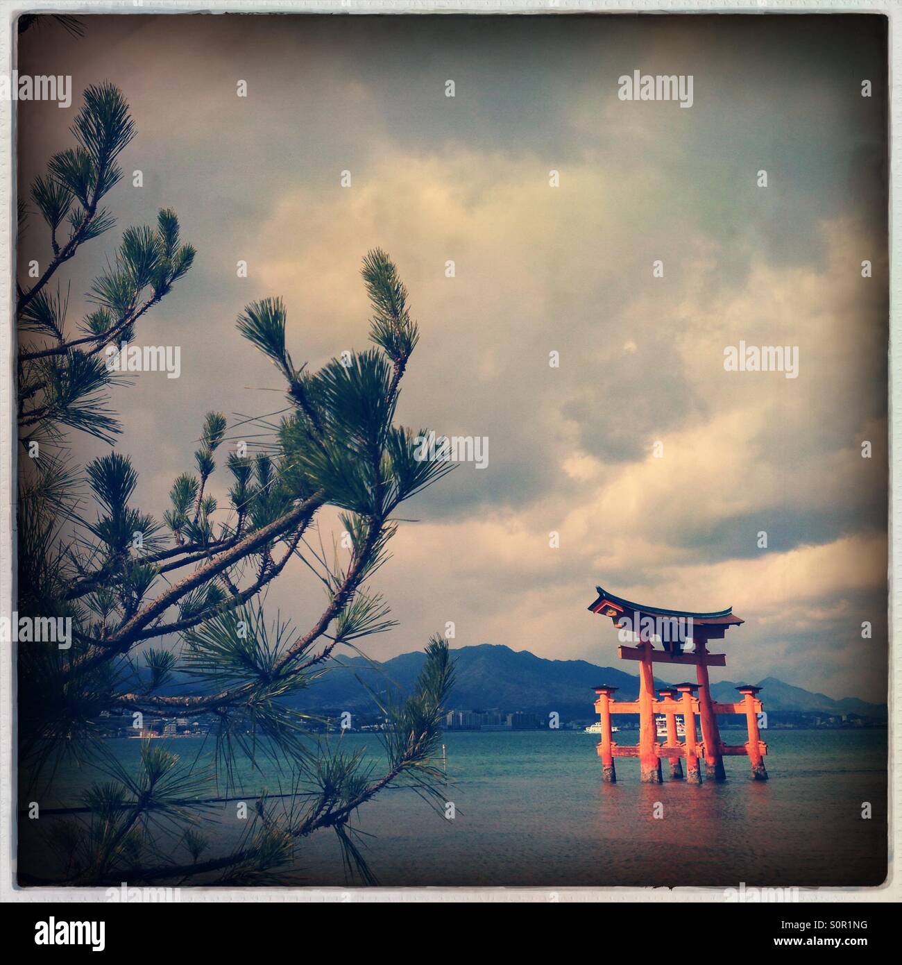 'Tori' gate at Itsukushima Shrine, Miyajima, Japan Stock Photo - Alamy