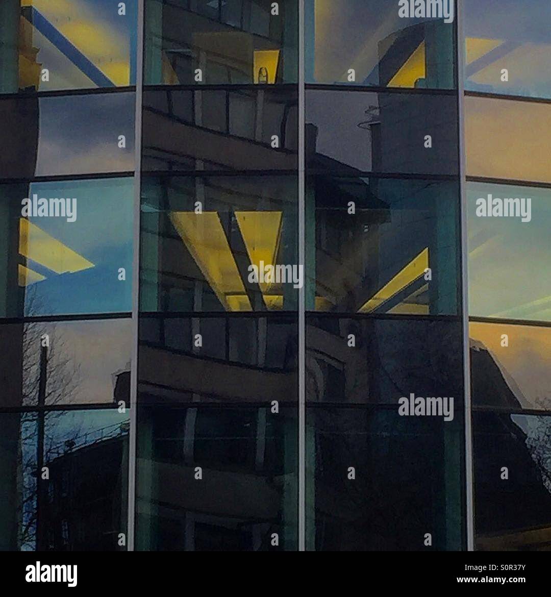 Office window reflections Stock Photo - Alamy
