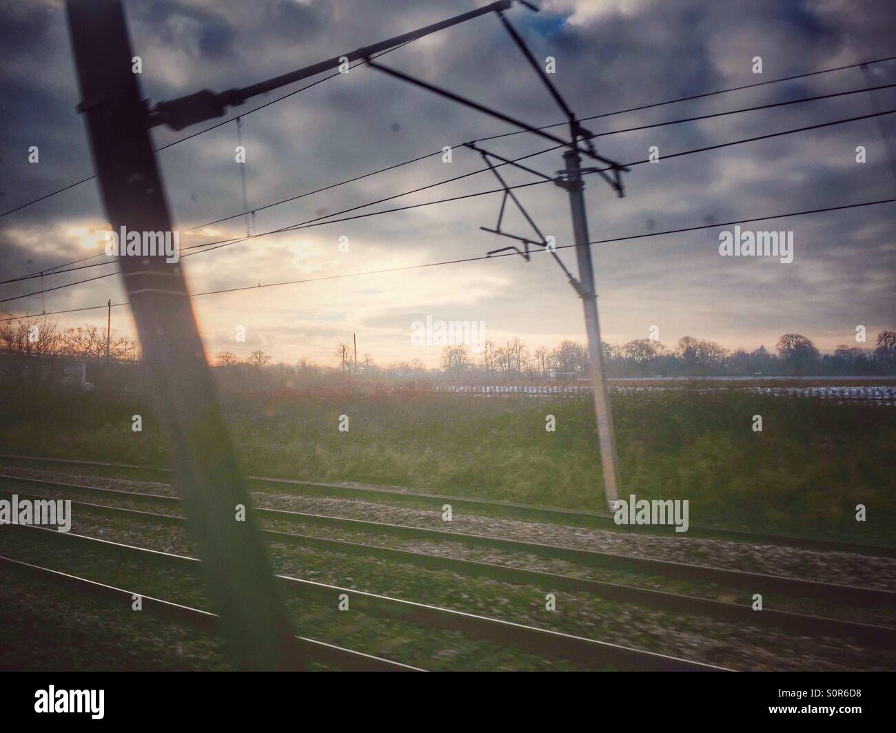 Train track storm hi-res stock photography and images - Alamy