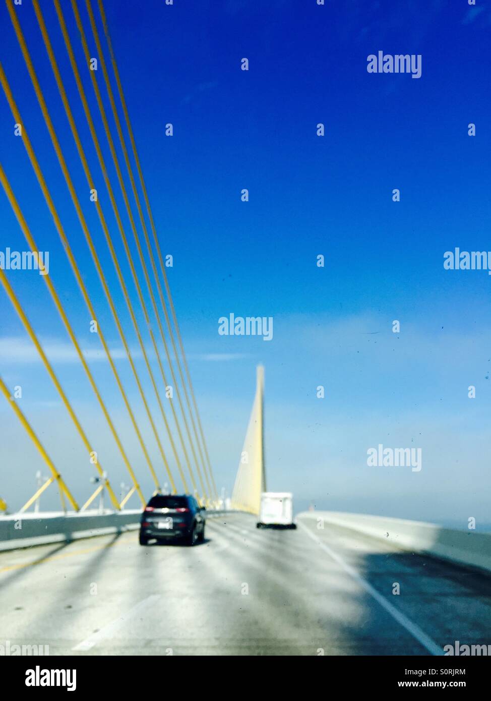 Beautiful drive across the Sunshine Skyway Stock Photo - Alamy