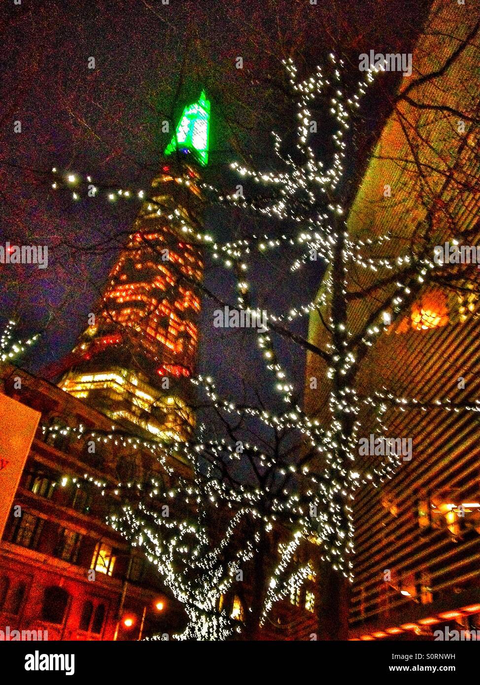 Christmas lights with the Shard in the background Stock Photo - Alamy