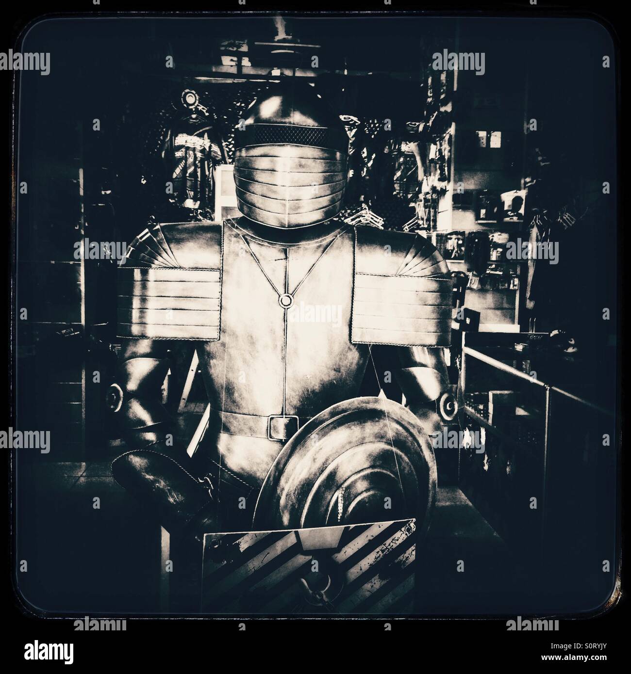 Fake armor in shop Stock Photo - Alamy
