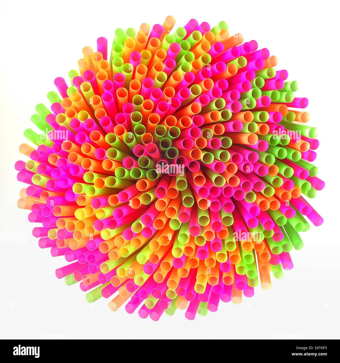 Plastic straws top view Stock Photo - Alamy